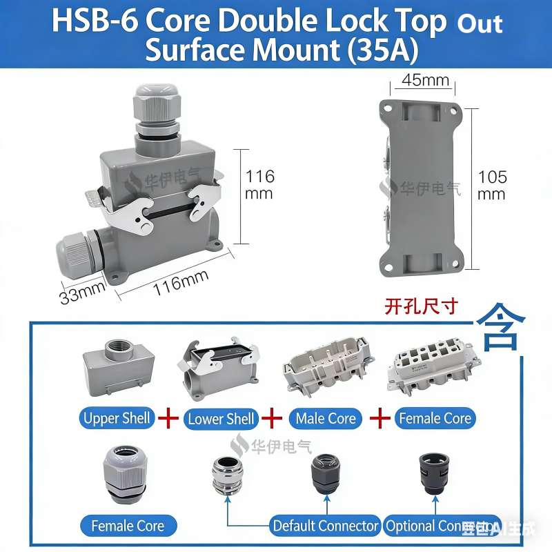 electrical center b2c | Heavy Duty Connectors HDC-HSB-006-1/2/3/4 F/M ...